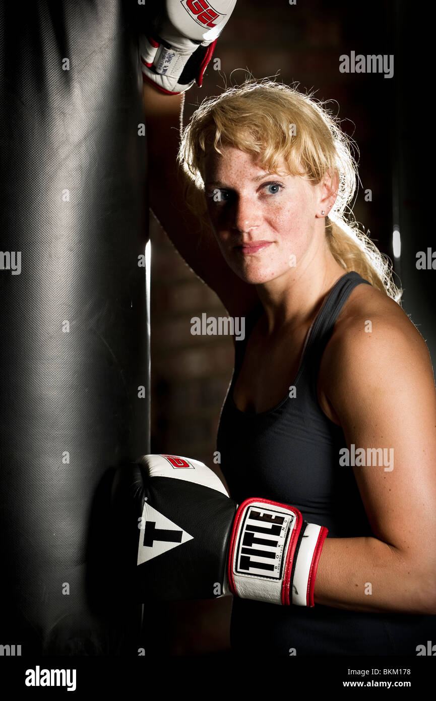 Female boxer training in a gym Stock Photo - Alamy