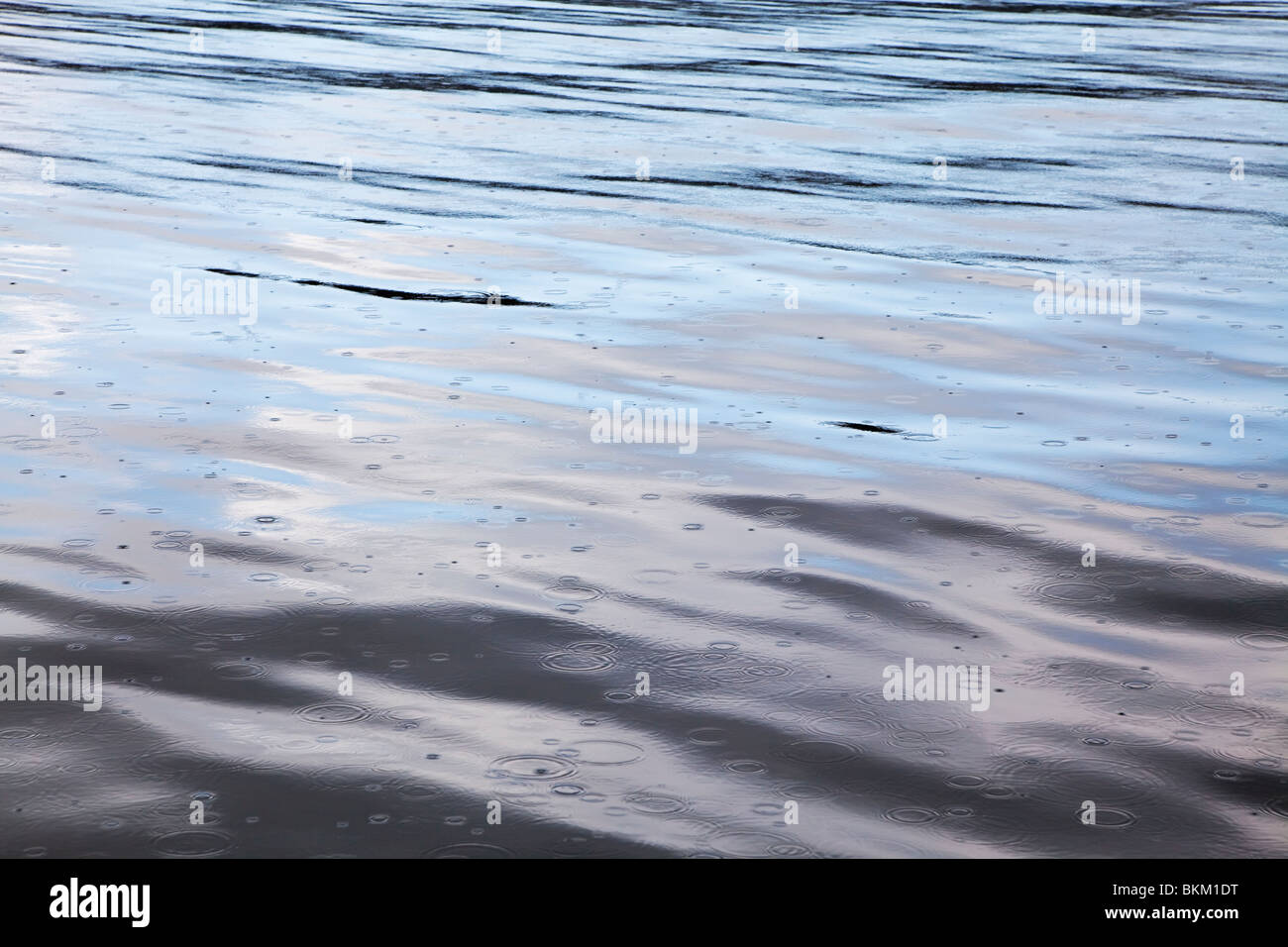 rain on rippling water in canal Stock Photo - Alamy