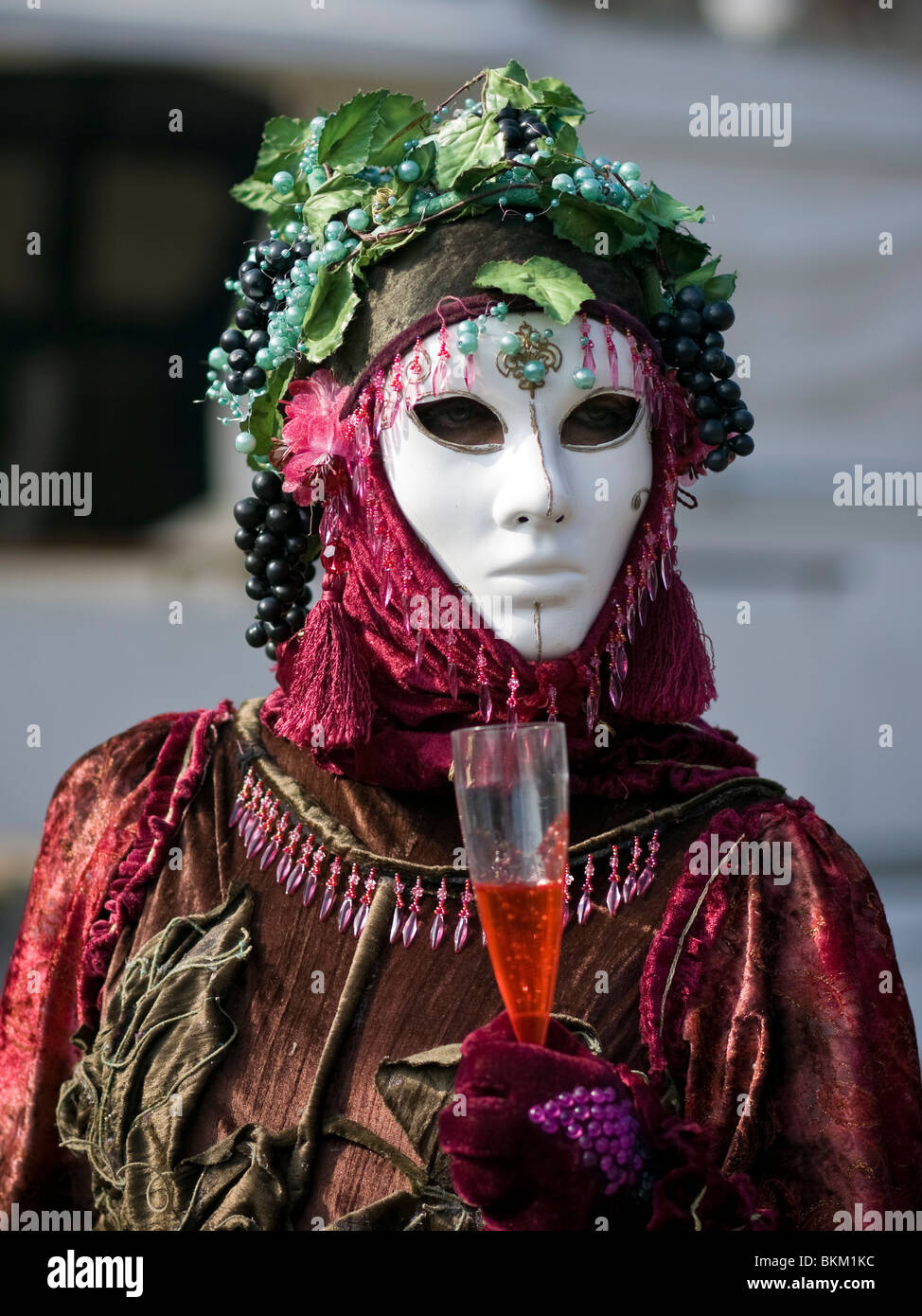 Performers in costume gathered for a Venetian carnival parade Stock ...