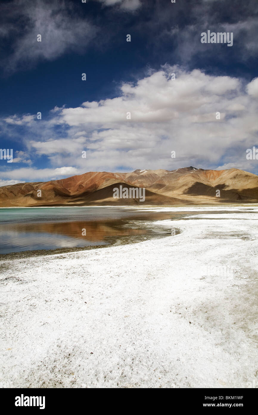 Tso Kar, high altitude brackish lake in the Changthang plateau of ...