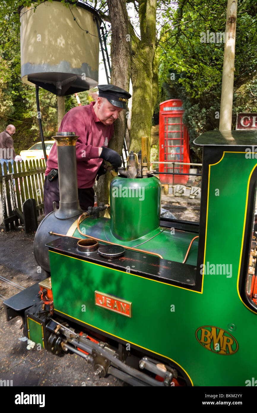 Miniature / model narrow gauge locomotive railway steam train, & driver ...