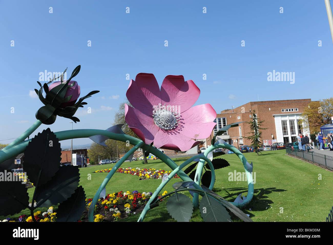 Floral sculpture of Briar Rose at Brierley Hill near Dudley in West ...