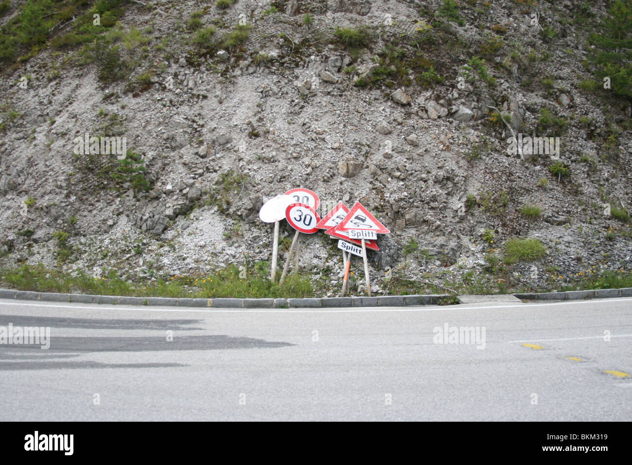 Signs on the road Stock Photo - Alamy
