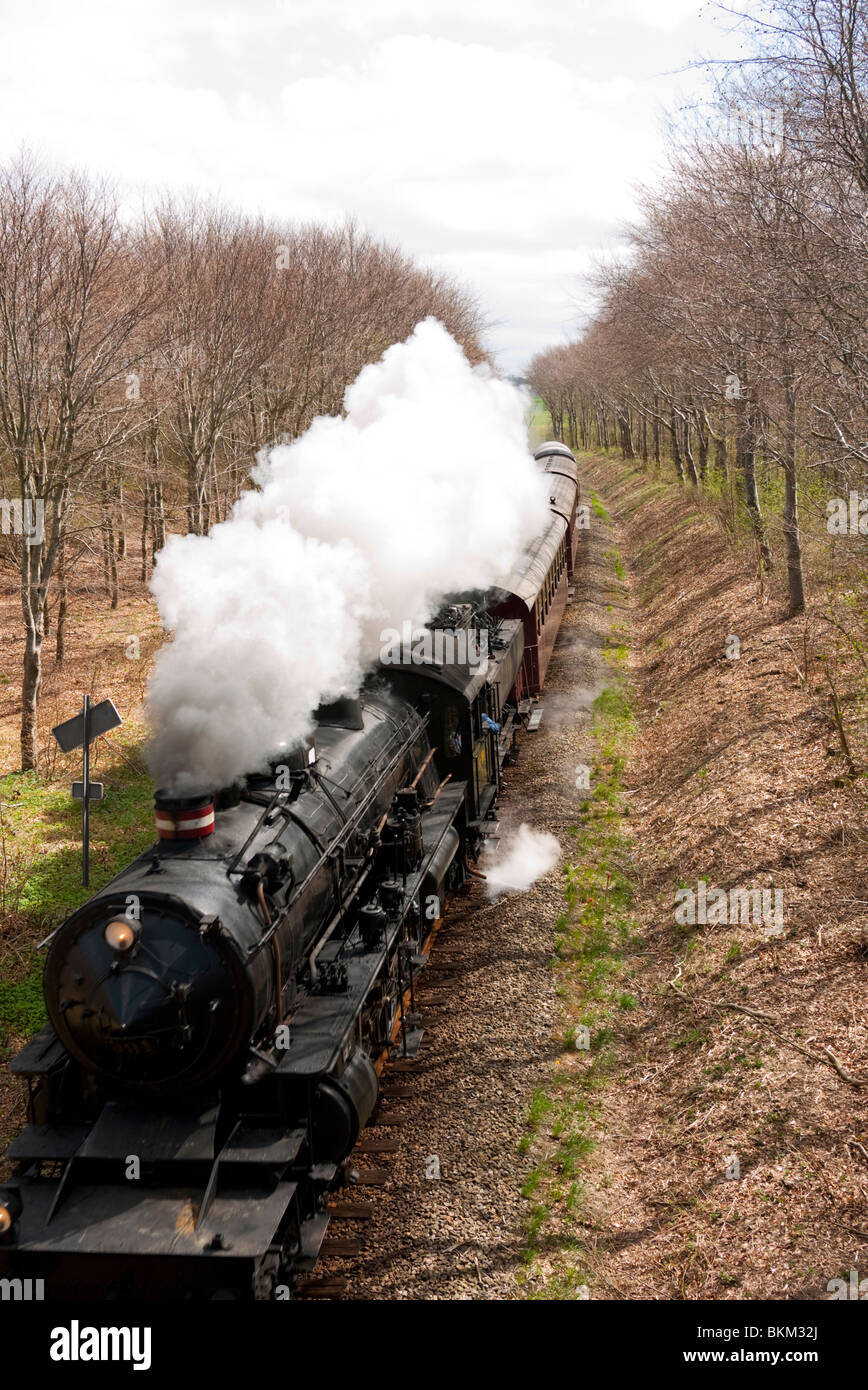 Danish 911 steam locomotive under way in museum ride on may 1, 2010 ...