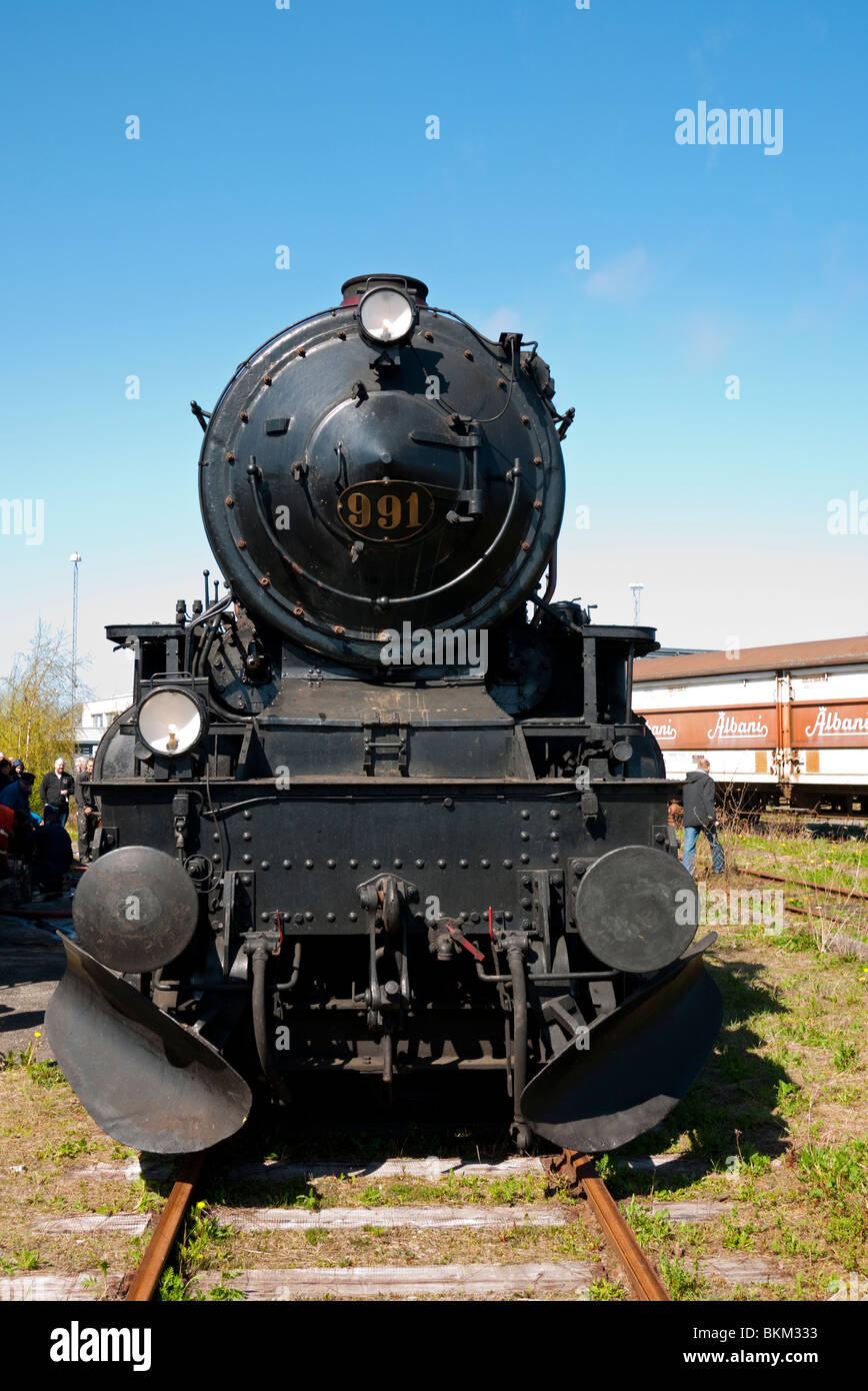 Danish steam locomotive 911 front view Stock Photo - Alamy
