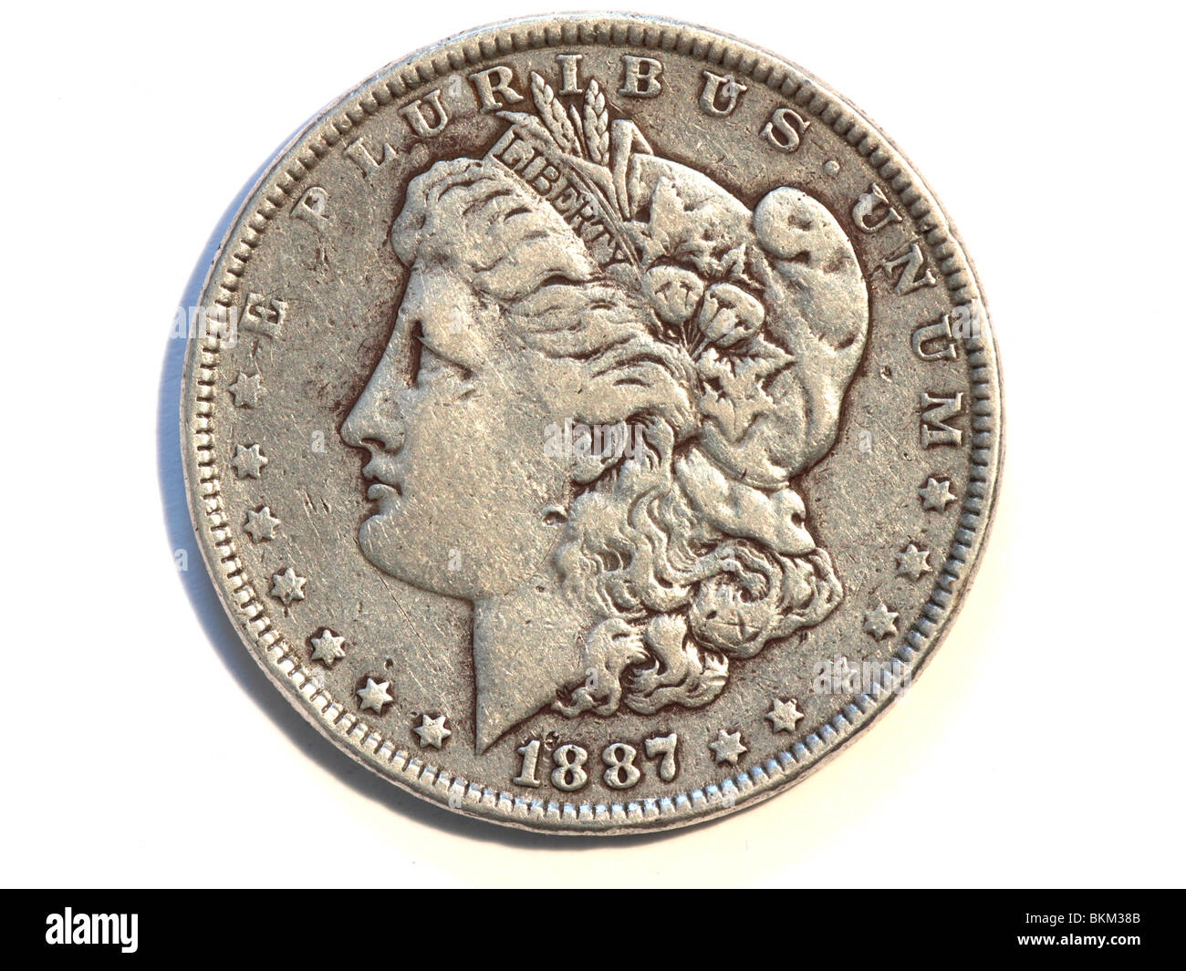 Silver dollar with design background hi-res stock photography and ...