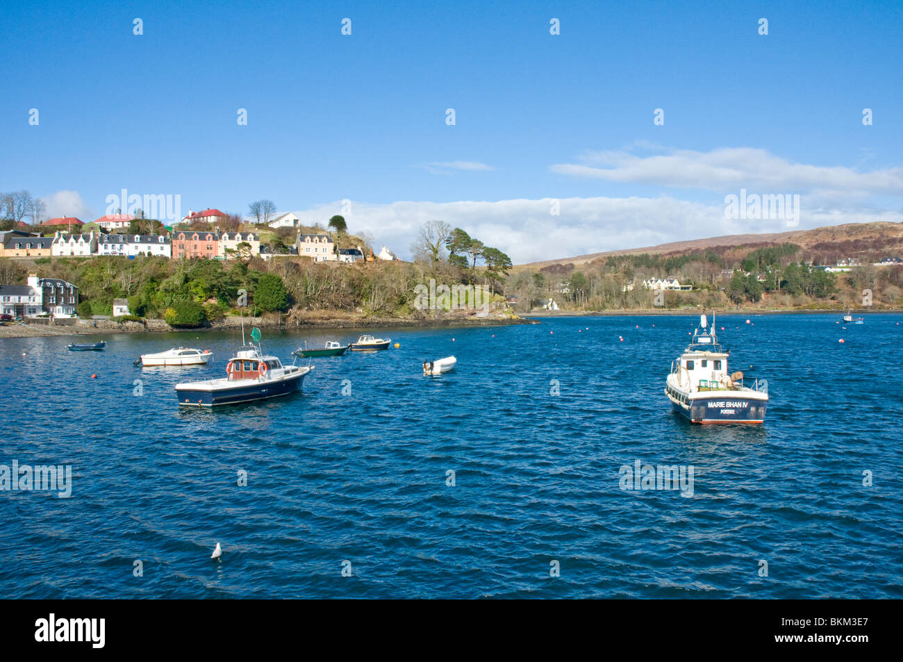 Fishing boats & boats at Portree harbour Portree Isle of Skye Highland ...
