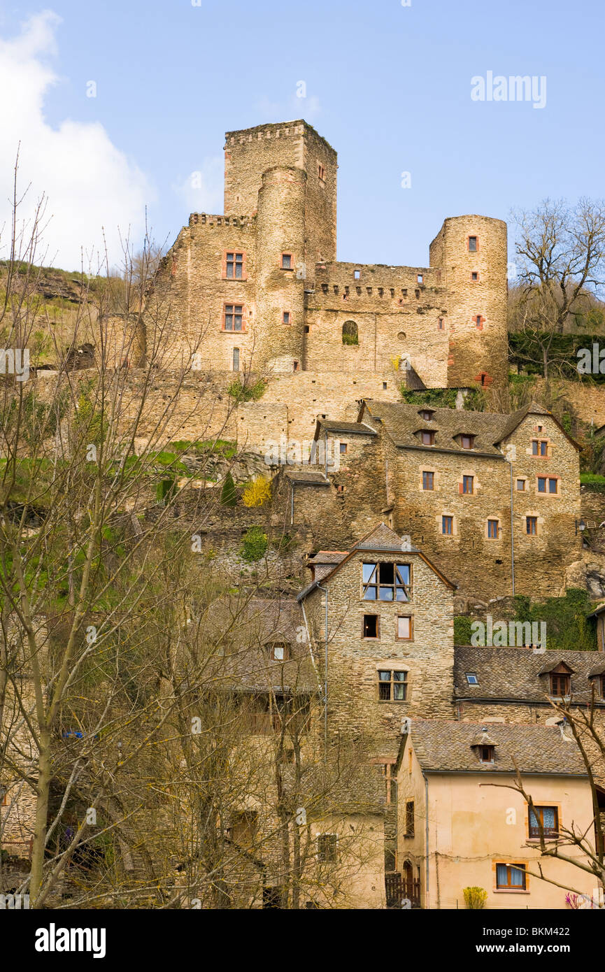 The Medieval Fortress Belcastel Castle Overlooking the Historic Village ...