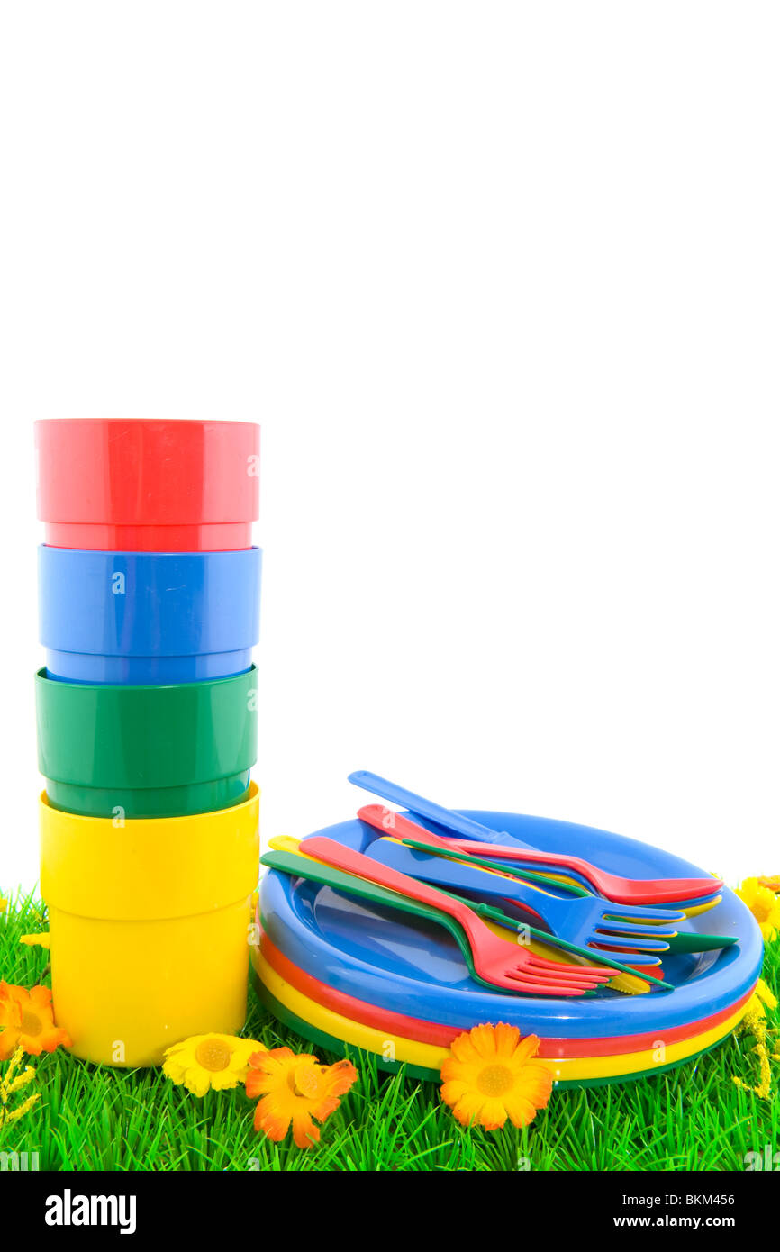 Stacked plastic plates hi-res stock photography and images - Alamy