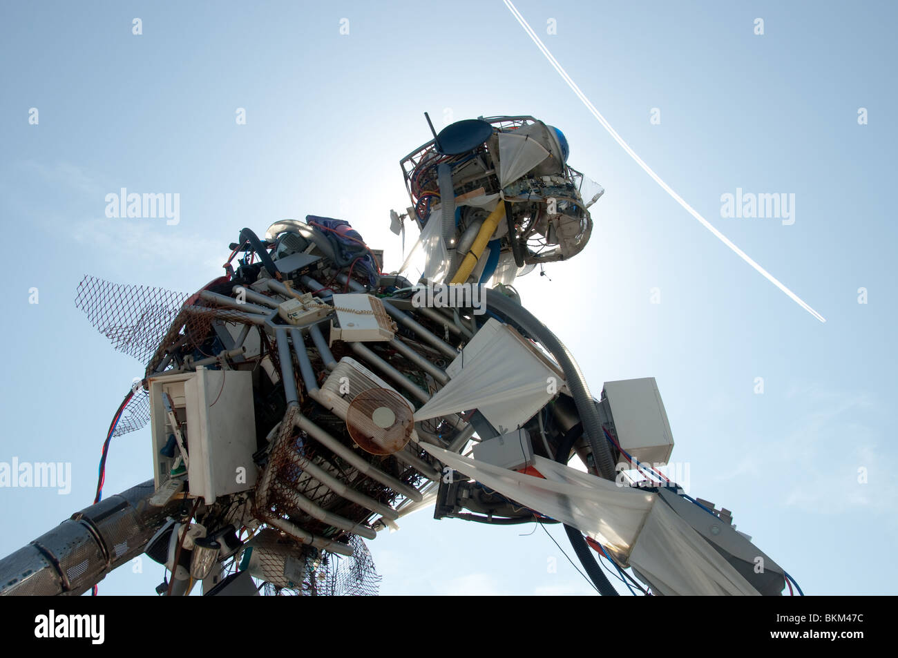 The Wee man at the Eden Project in Cornwall, composed from behind to ...