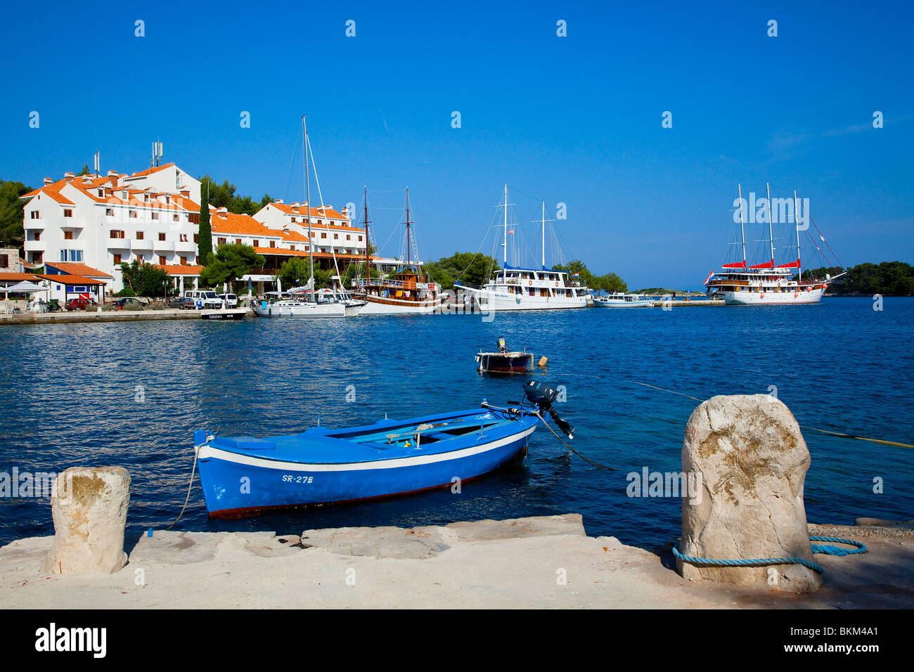 Croatia, National Park of Mjet, Pomena Harbour Stock Photo - Alamy