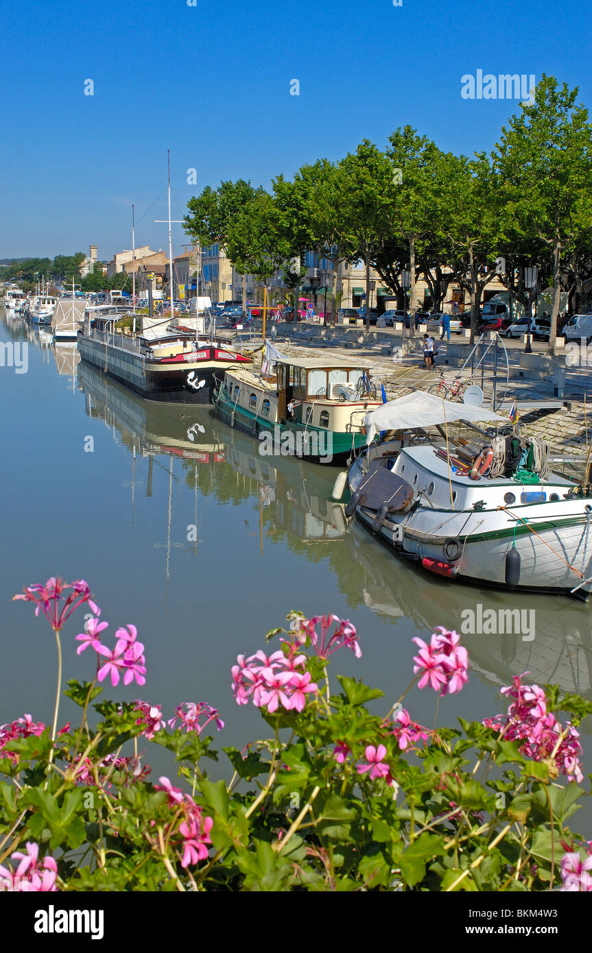 Canal du Rhone at Sete, Beaucaire. Bouches-du-Rhône. Gard departament ...