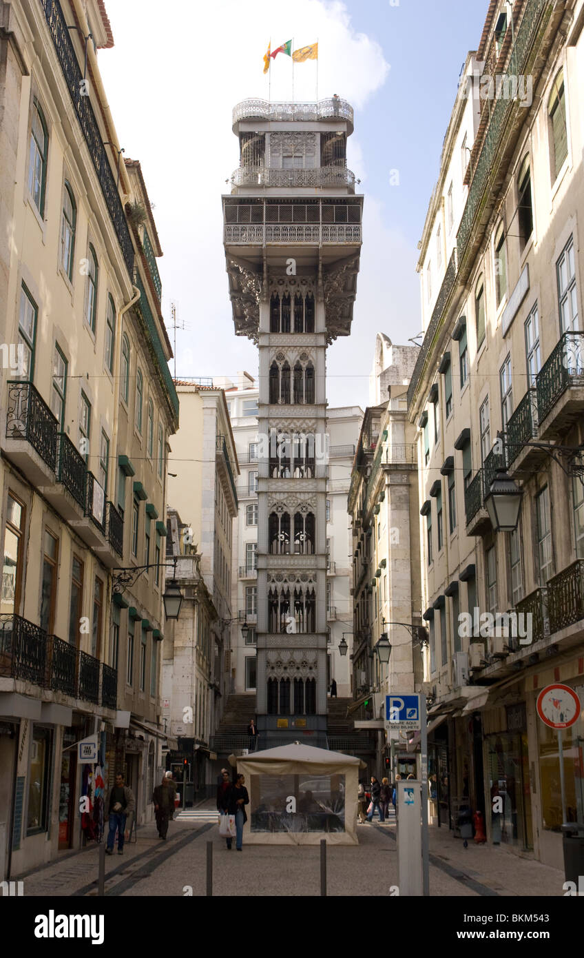 Wrought Iron Lift or Elevator Tower, Elevador de Santa Justa (1902) by ...