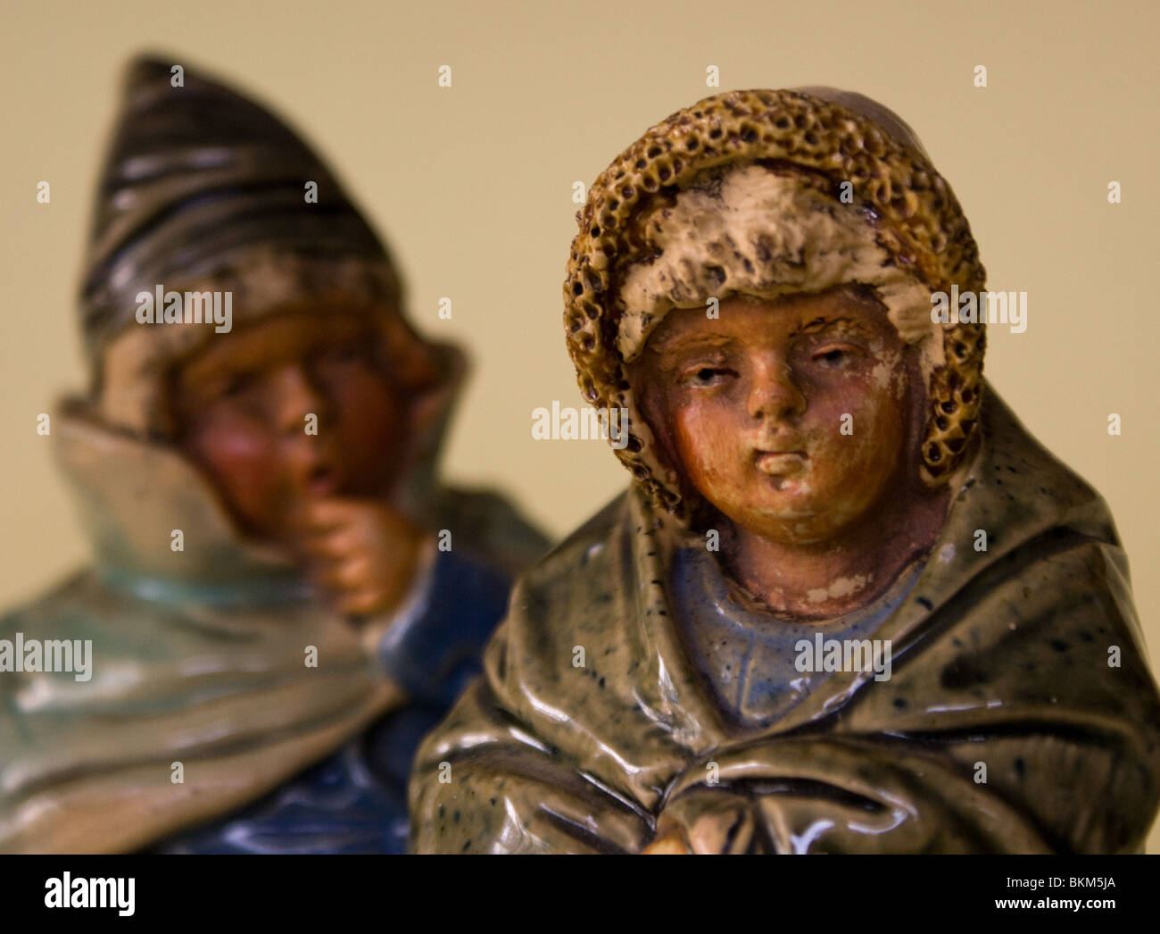 ANTIQUE MAJOLICA GERMAN TERRACOTTA PAIR OF FIGURINES BY BROTHERS URBACH ...