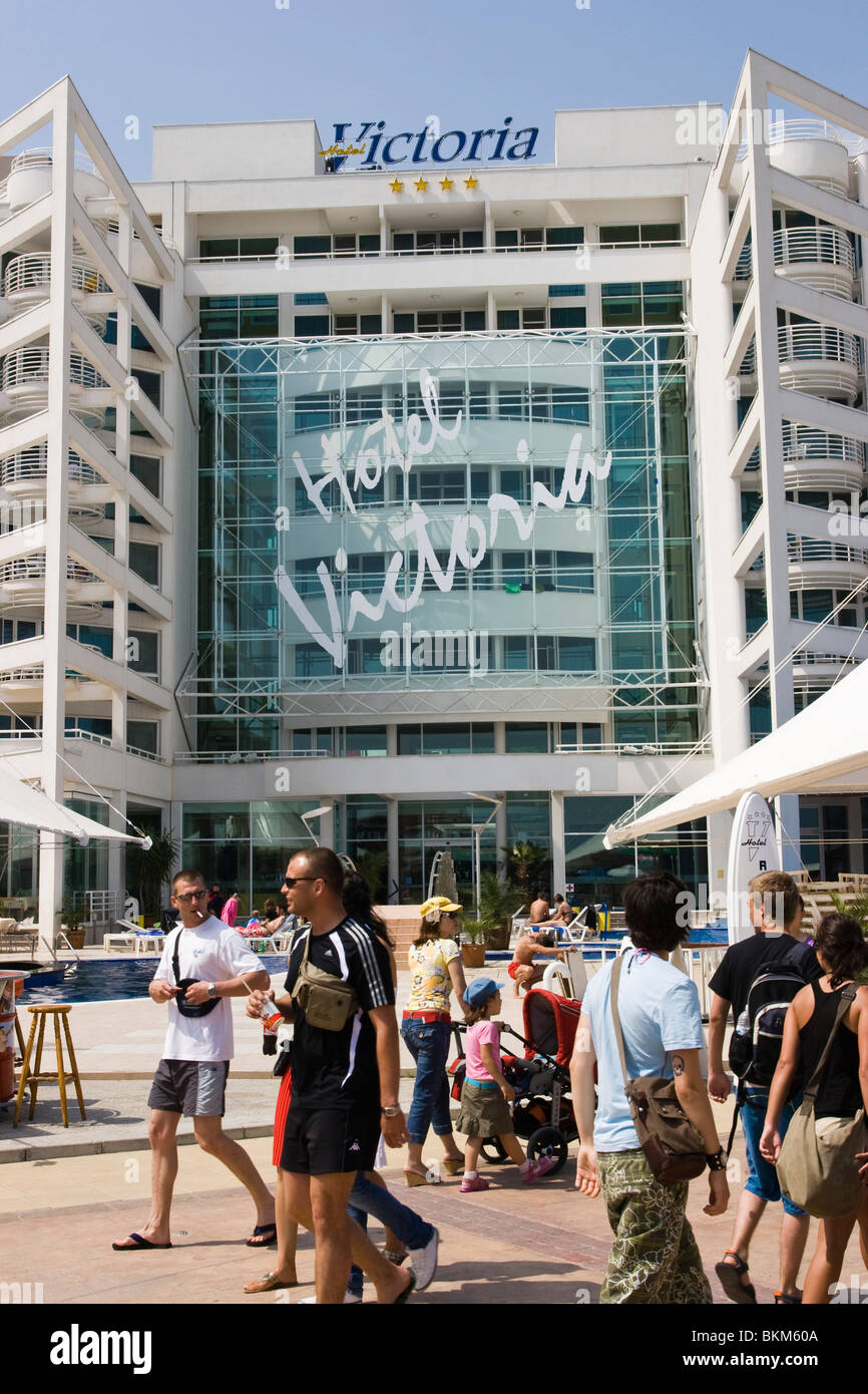 Modern architecture, Sunny beach, (Slunchev Bryag), wellknown resort ...