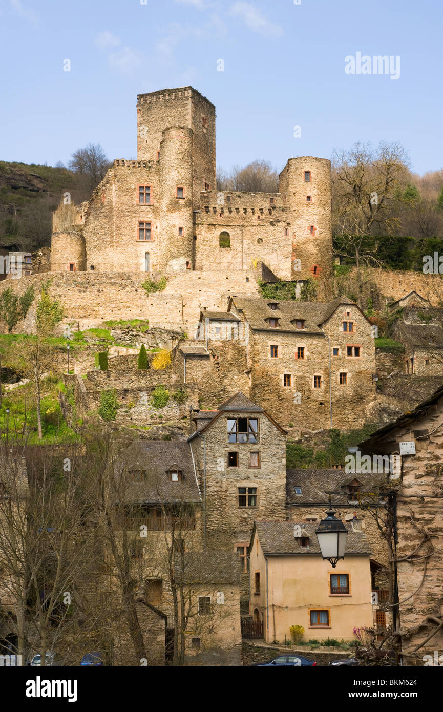 The Medieval Fortress Belcastel Castle Overlooking the Historic Village ...