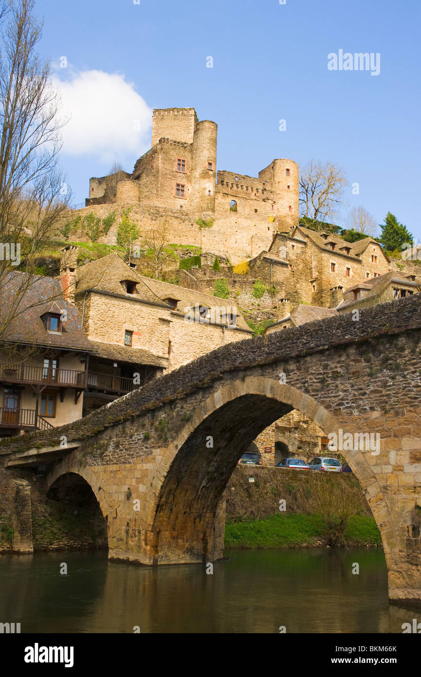 The Medieval Fortress Belcastel Castle Overlooking the Historic Village ...