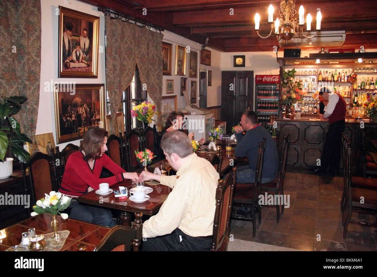 Customer inside a Jewish restaurant Krakow Poland Stock Photo - Alamy