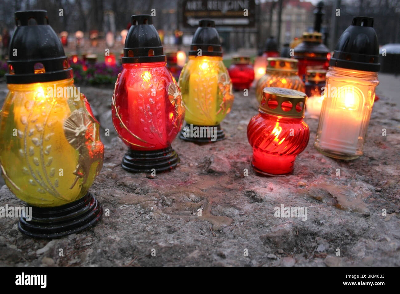 Easter lanterns outside a church in Krakow Stock Photo - Alamy