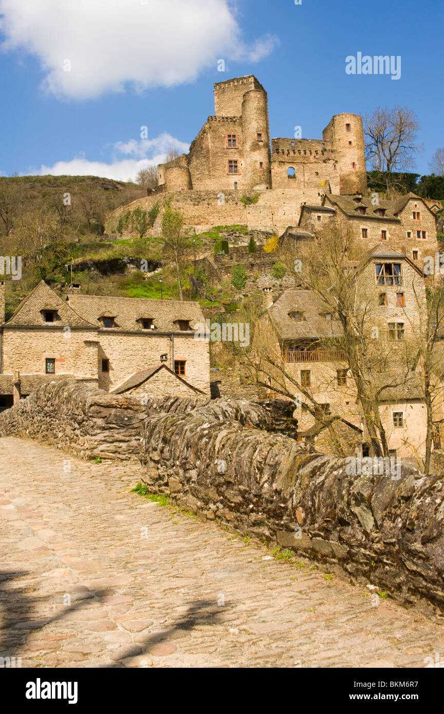 The Medieval Fortress Belcastel Castle Overlooking the Historic Village ...