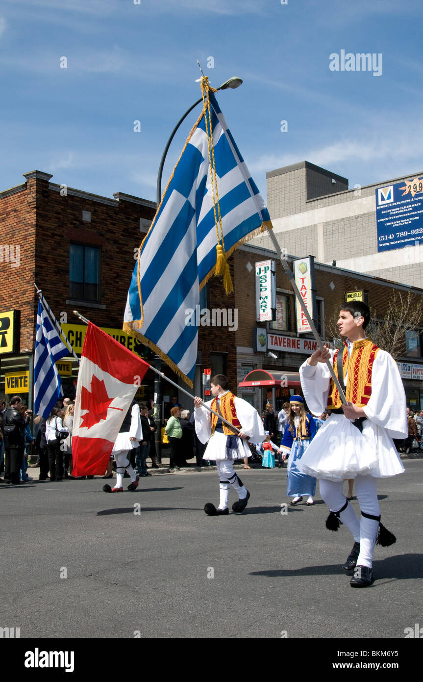 Greek parade to celebrate the independence of Greece in Montreal Canada ...