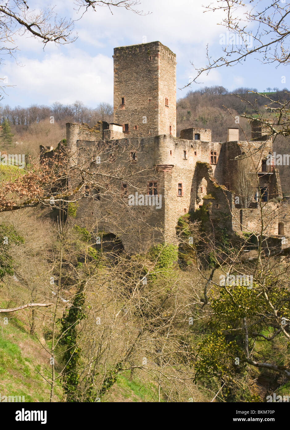 The Beautiful Medieval Castle at Belcastel Village Aveyron Midi ...
