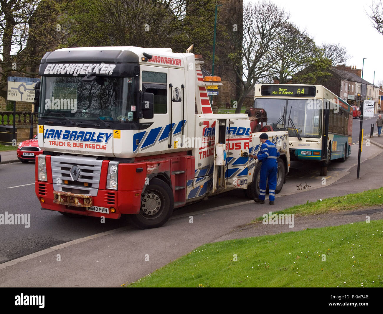 Technician from the rescue service rigging up the connection ready to ...