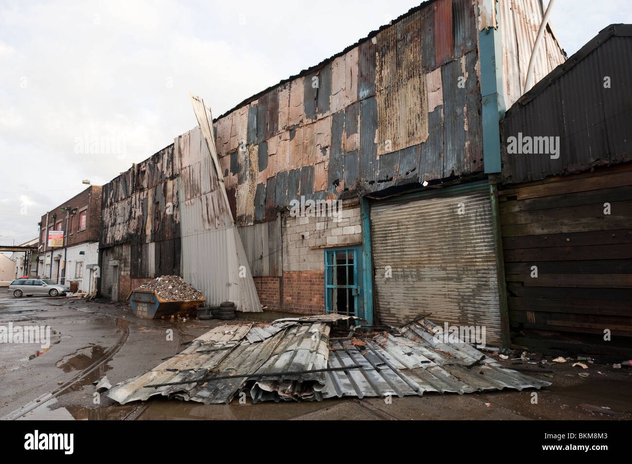Old factory destroyed by fire Stock Photo - Alamy