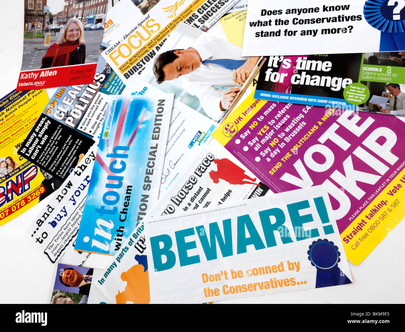 Political Leaflets from a Marginal Seat for General Election 2010 Stock ...