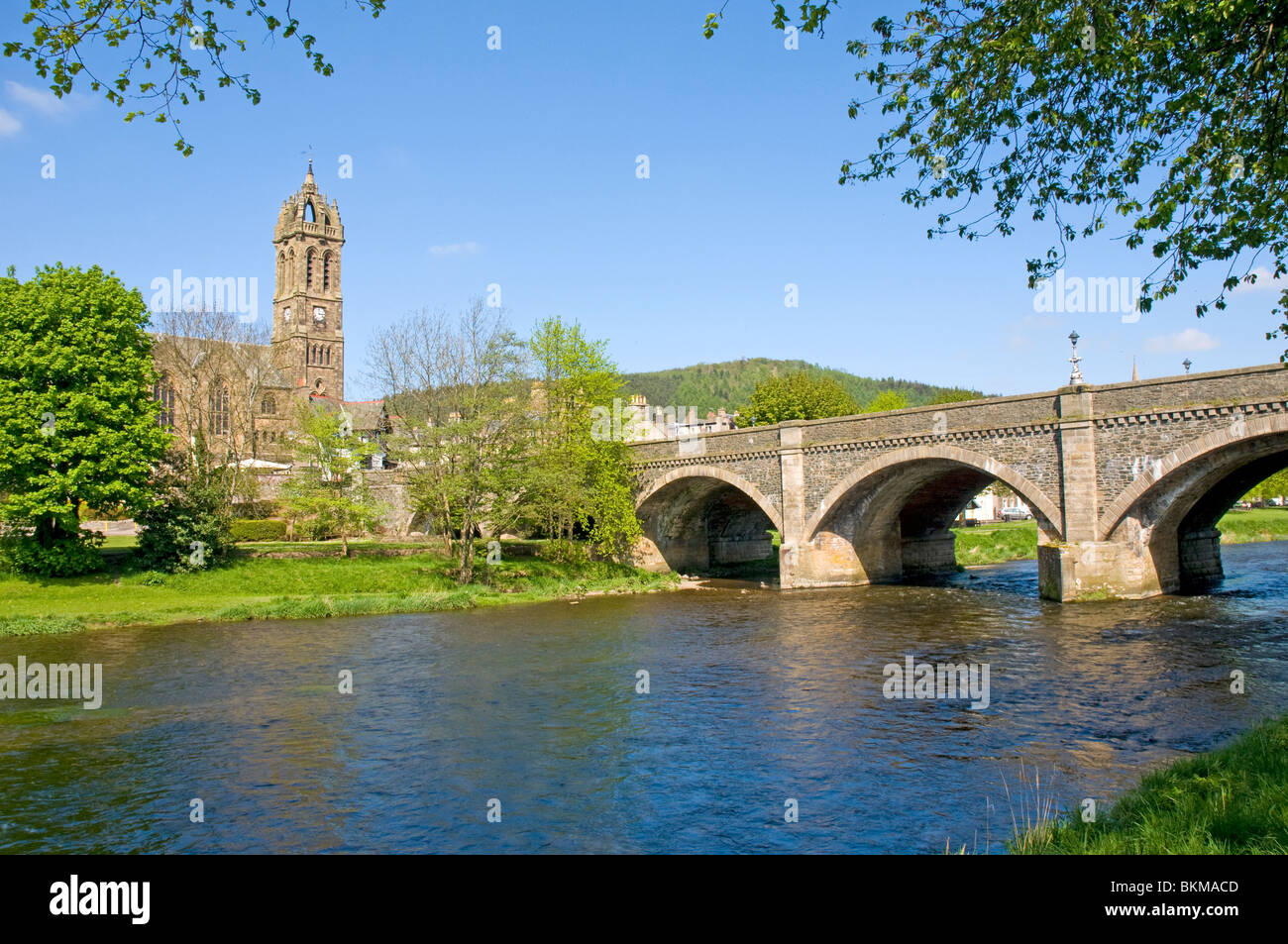 Bridge over the River Tweed at Peebles Scottish Borders Scotland Stock ...