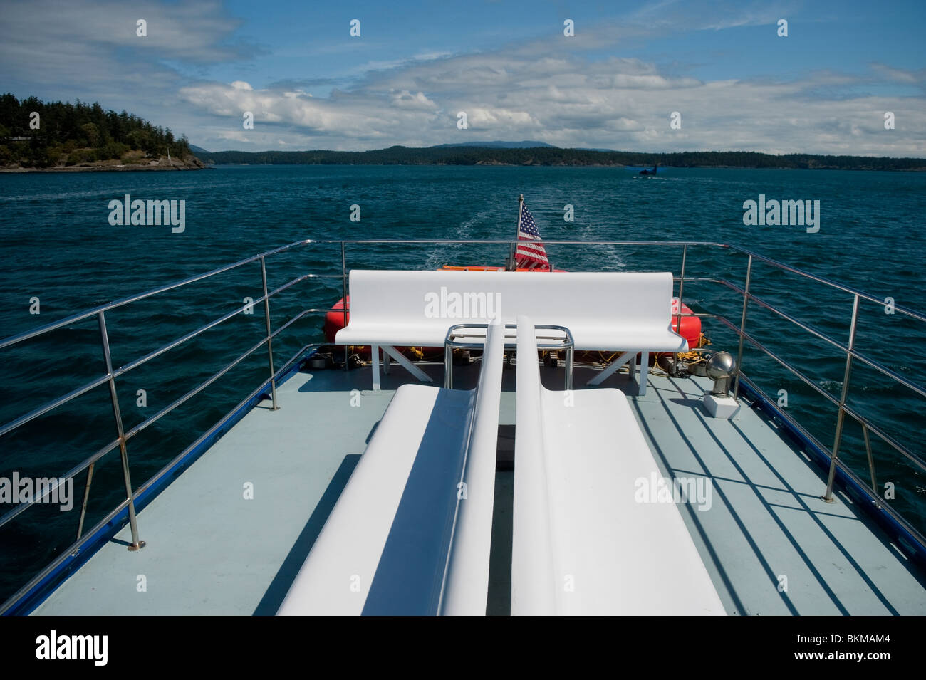 Cruising through the San Juan Islands in Puget Sound of northwest ...