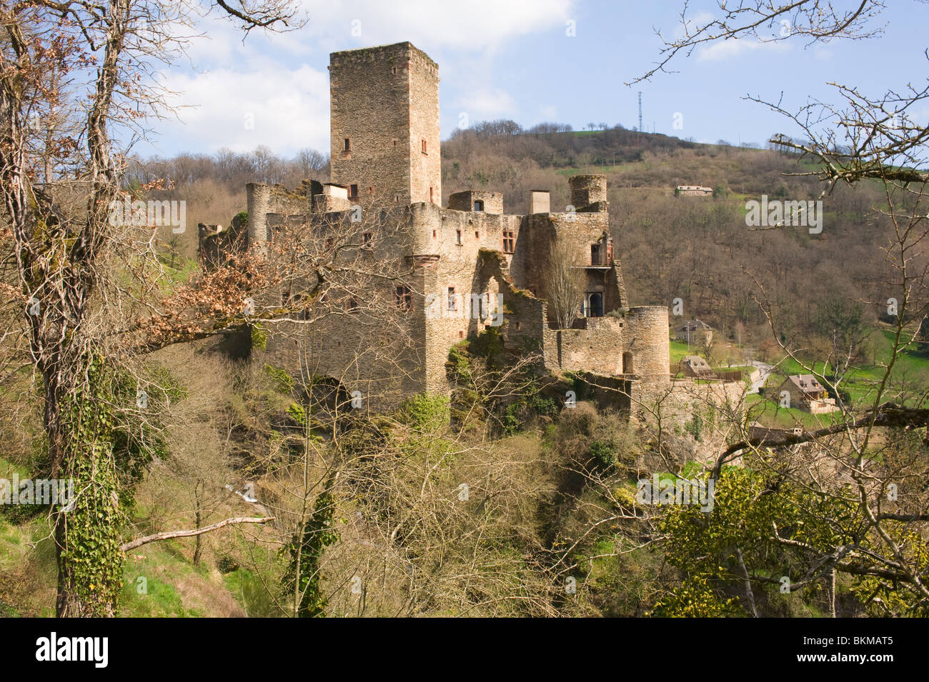 The Beautiful Medieval Castle at Belcastel Village Aveyron Midi ...
