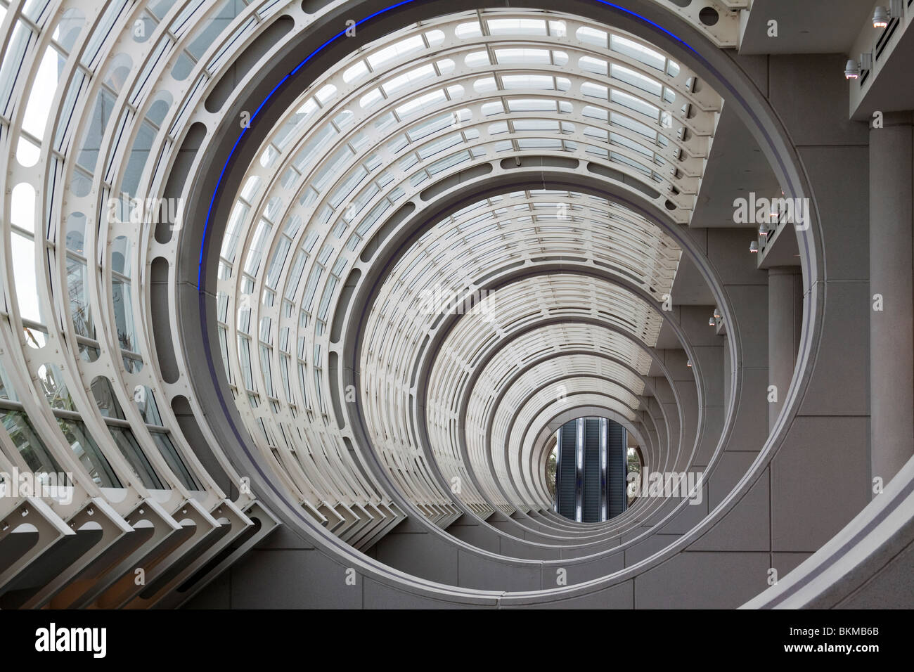 Concentric circles in the ceiling of the San Diego Convention Center ...