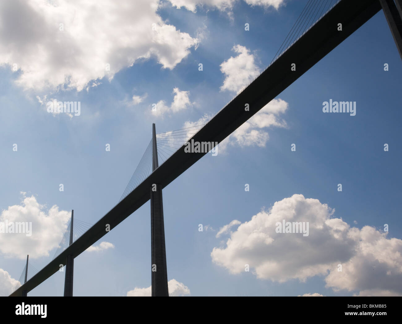 The Beautiful Millau Viaduct Suspension Bridge Carrying Traffic Over ...