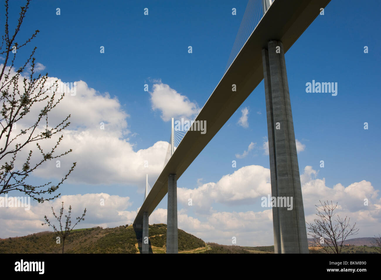The Beautiful Millau Viaduct Suspension Bridge Carrying Traffic Over ...