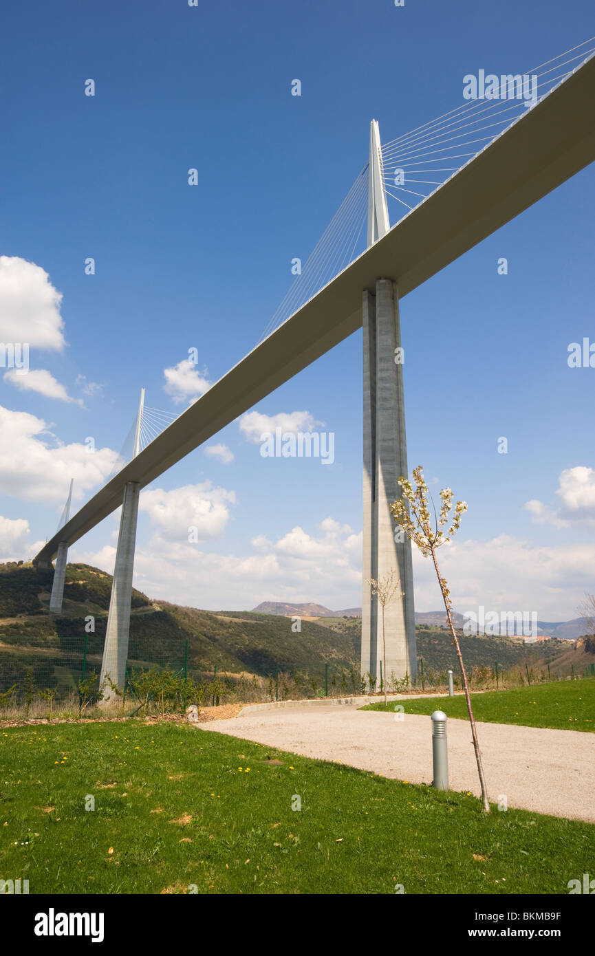 The Beautiful Millau Viaduct Suspension Bridge Carrying Traffic Over ...