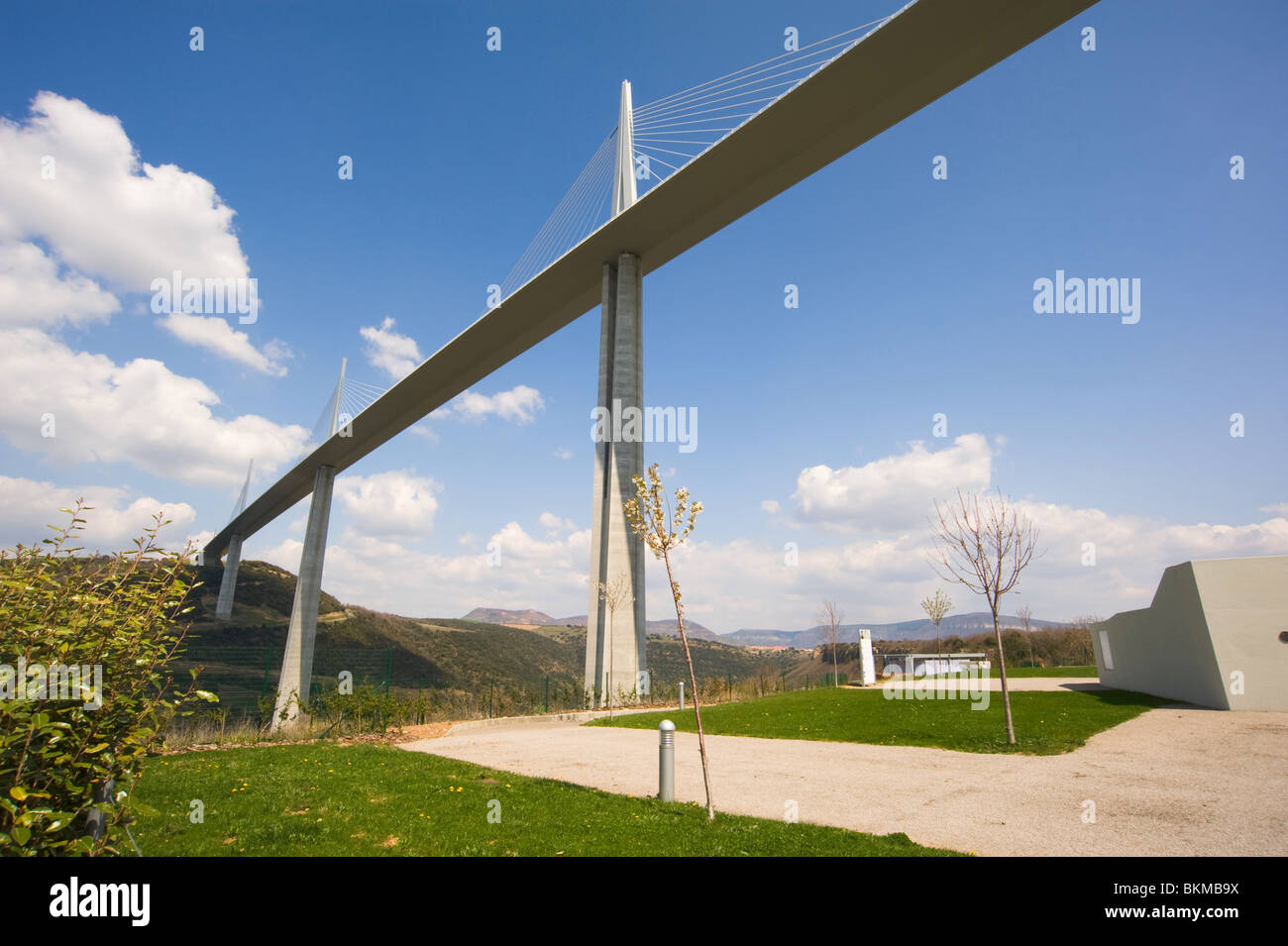 The Beautiful Millau Viaduct Suspension Bridge Carrying Traffic Over ...