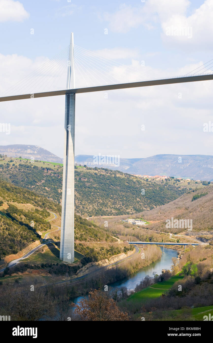 The Beautiful Millau Viaduct Suspension Bridge Carrying Traffic Over ...