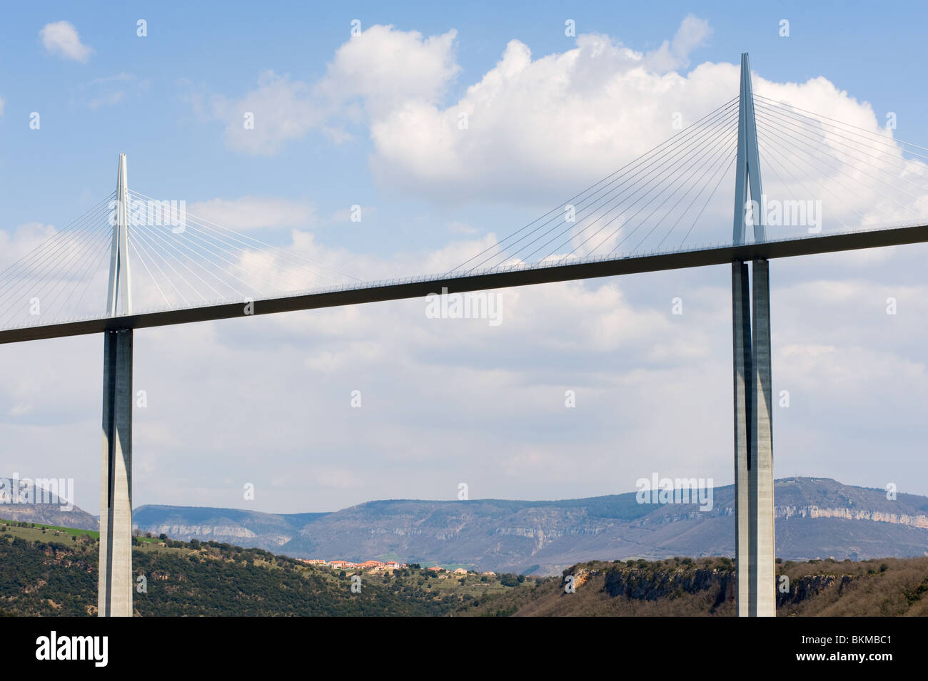 The Beautiful Millau Viaduct Suspension Bridge Carrying Traffic Over ...