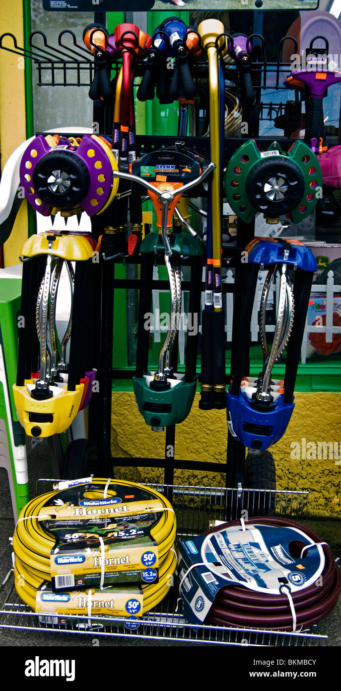 lawn and garden watering tools Stock Photo - Alamy