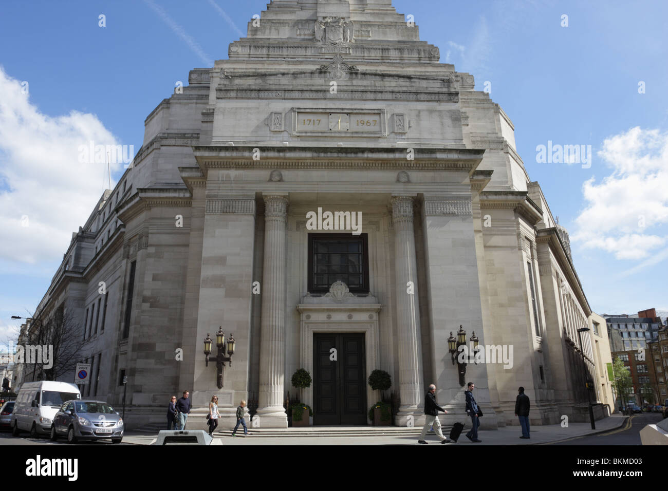 The west facade of Freemasons Hall, situated in Gt Queen Street, London ...