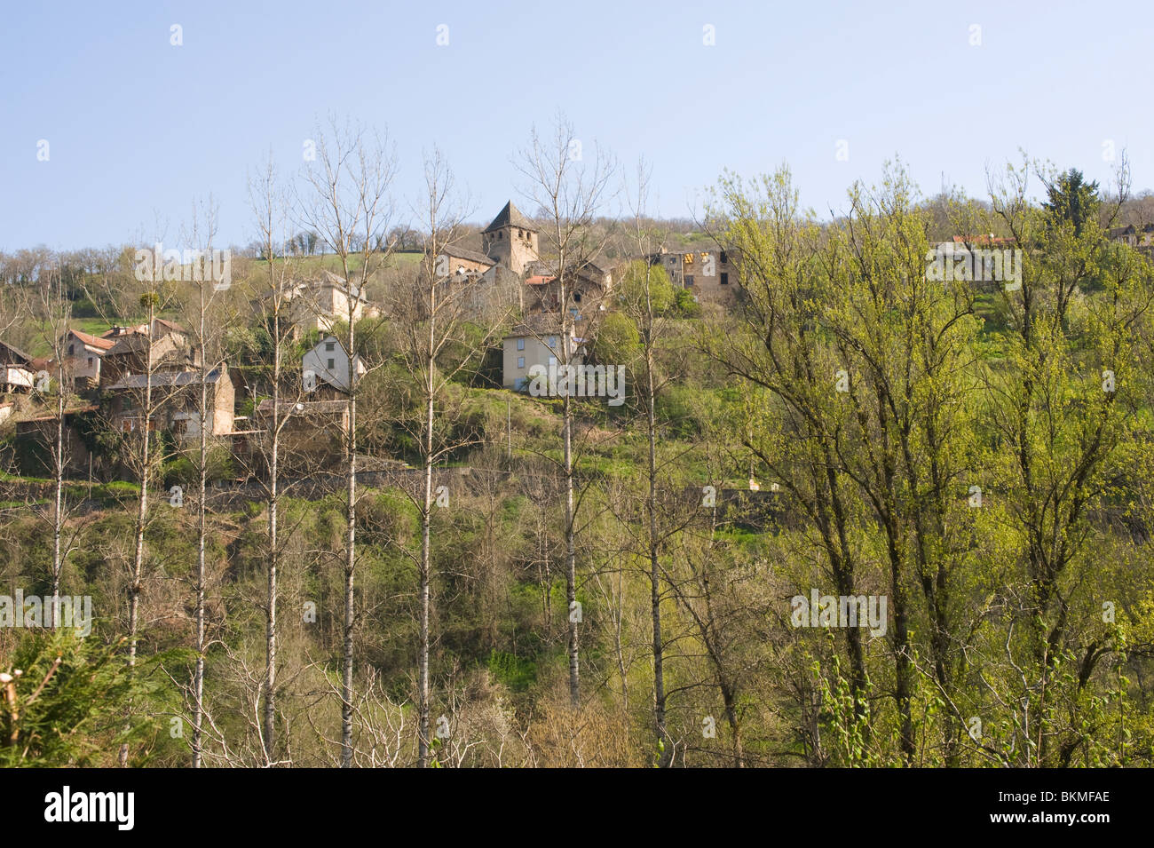 The Beautiful Hillside Village of La Garde Viaur with Woodland Trees ...