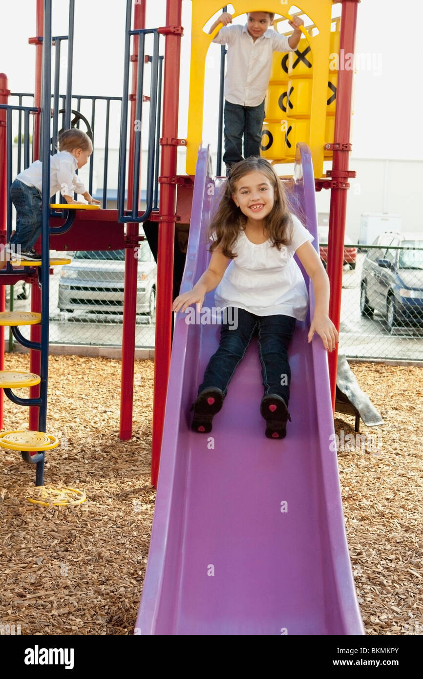 Children Playing At The Playground Stock Photo - Alamy