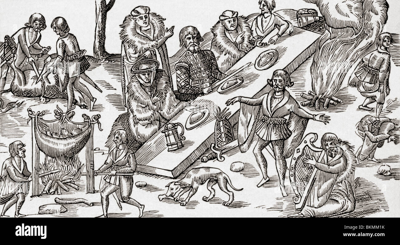 Medieval banquet illustration hi-res stock photography and images - Alamy