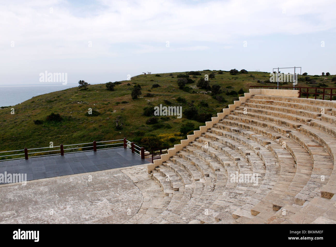THE ROMAN AMPHITHEATRE OF KOURION ON THE ISLAND OF CYPRUS Stock Photo ...