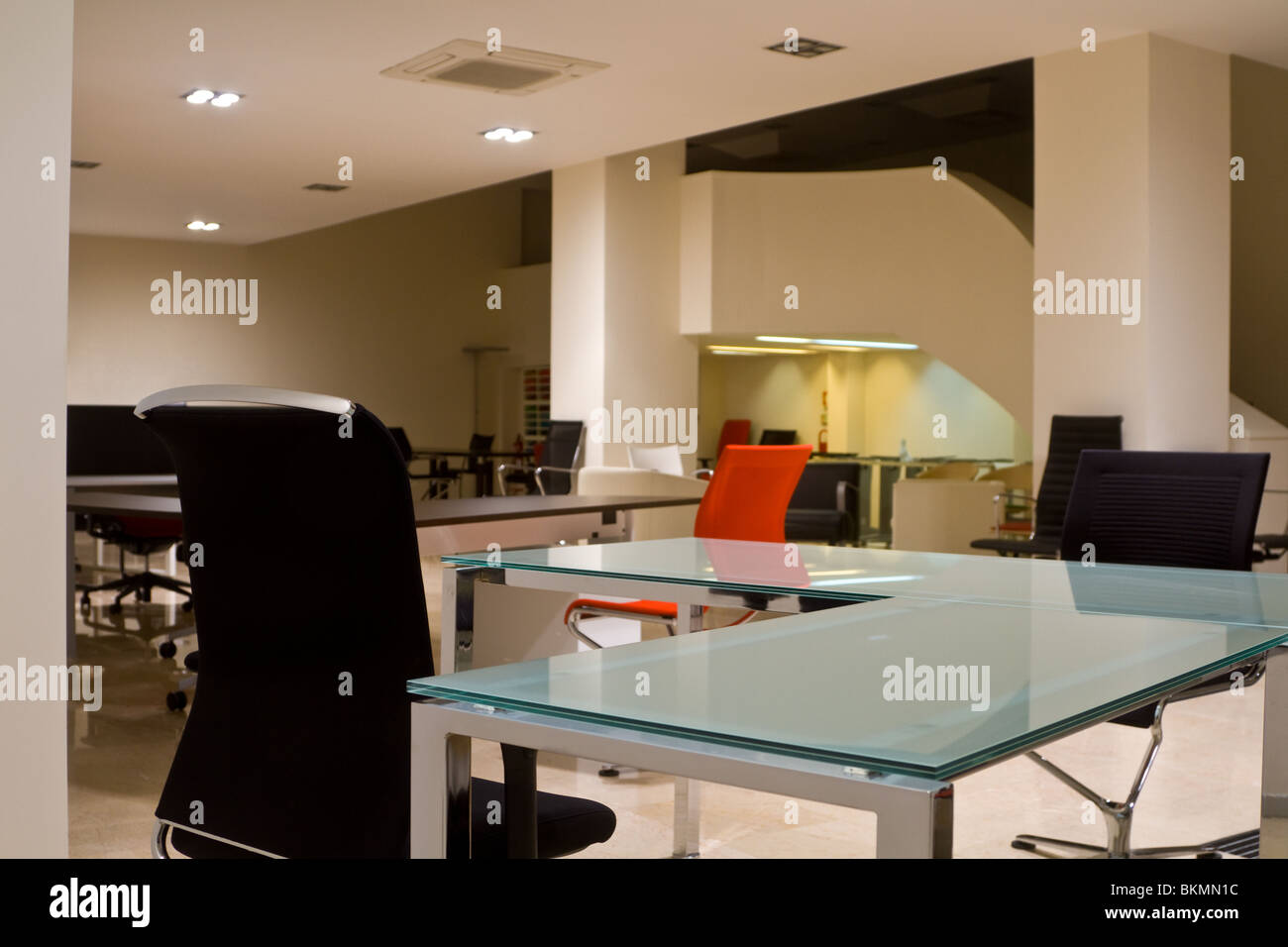 A modern empty office at night Stock Photo - Alamy