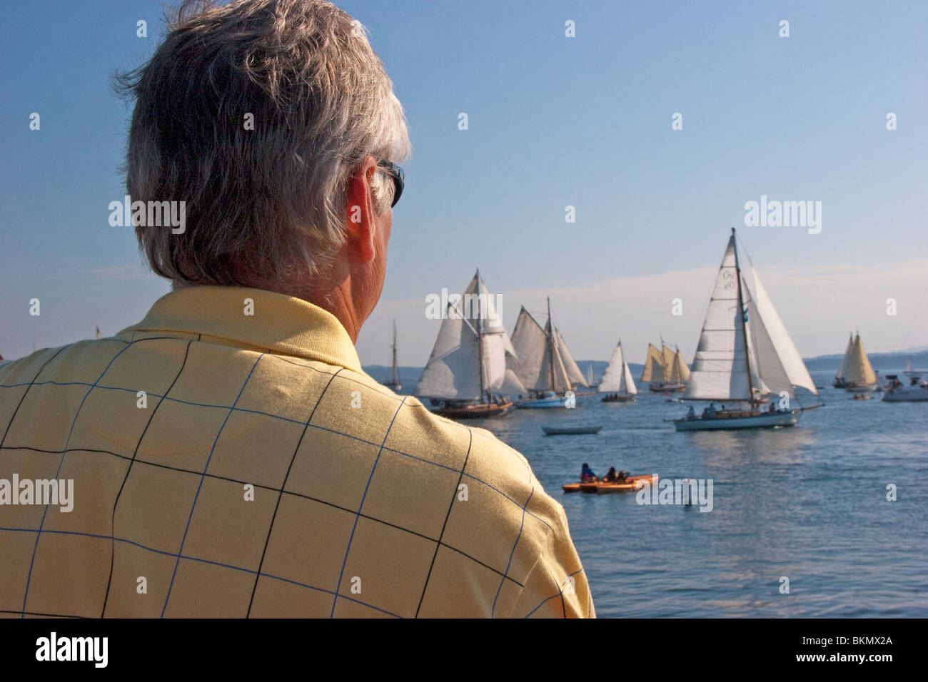Watching man boat hi-res stock photography and images - Alamy