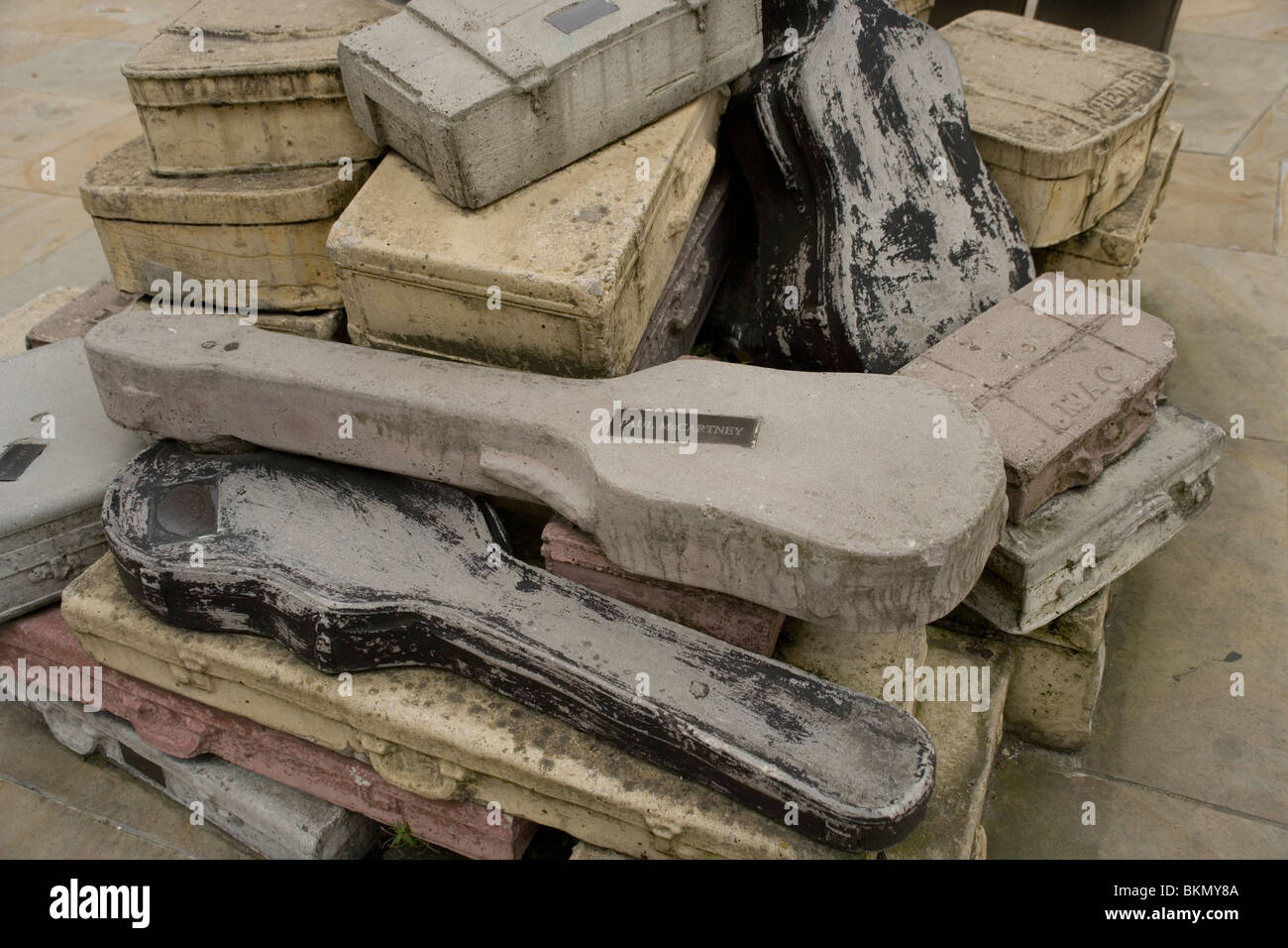 John King's sculpture, A Case History. Various items of luggage, cast ...