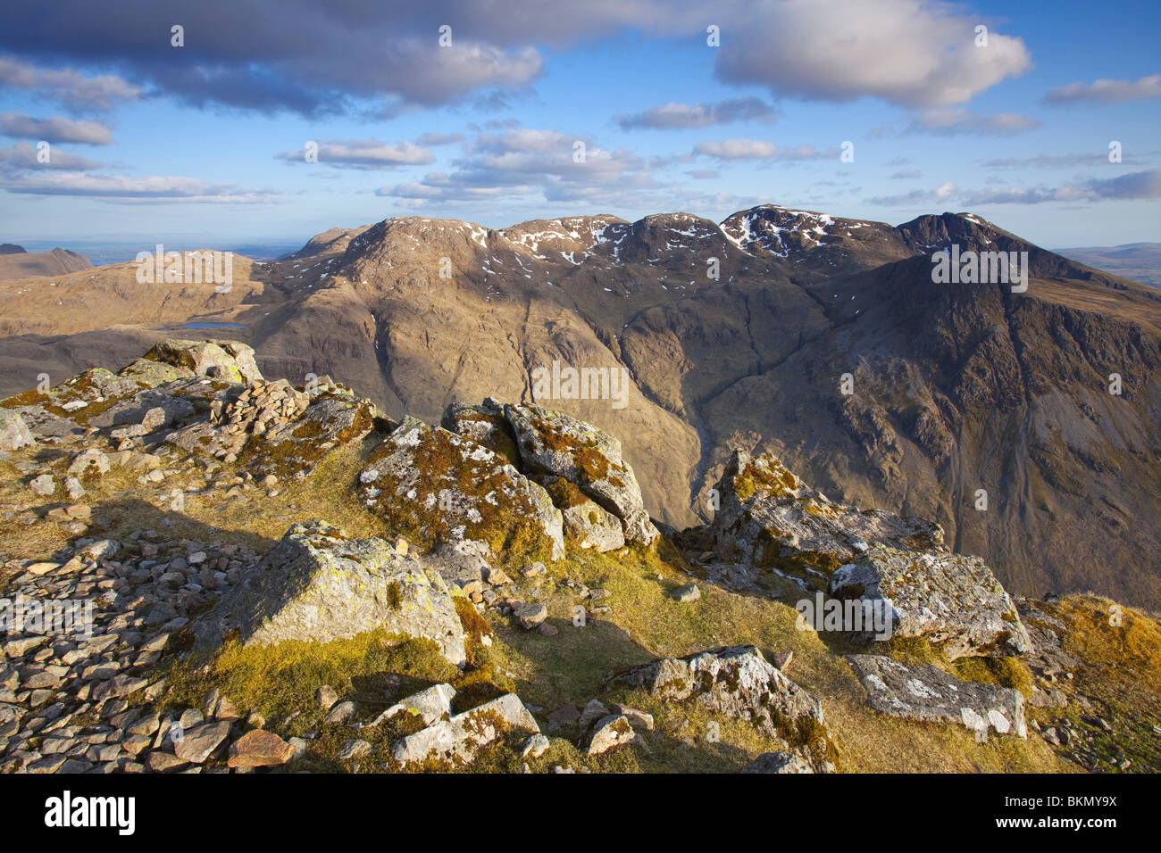 A view from near the summit of Great Gable towards Great End on a ...
