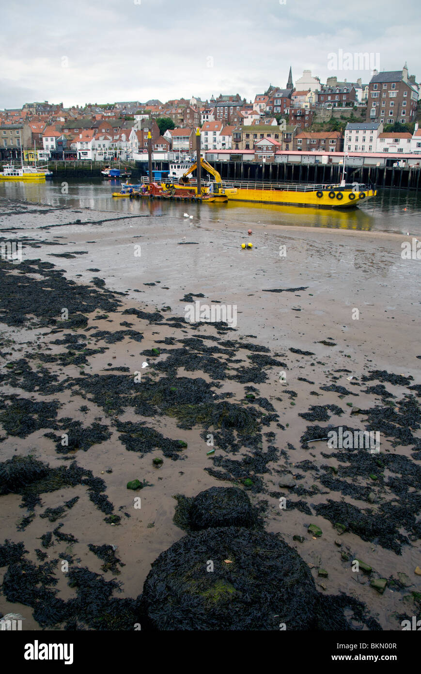 Whitby North Yorkshire UK Harbour Harbor Quay Sea Wall Fishing Boat ...
